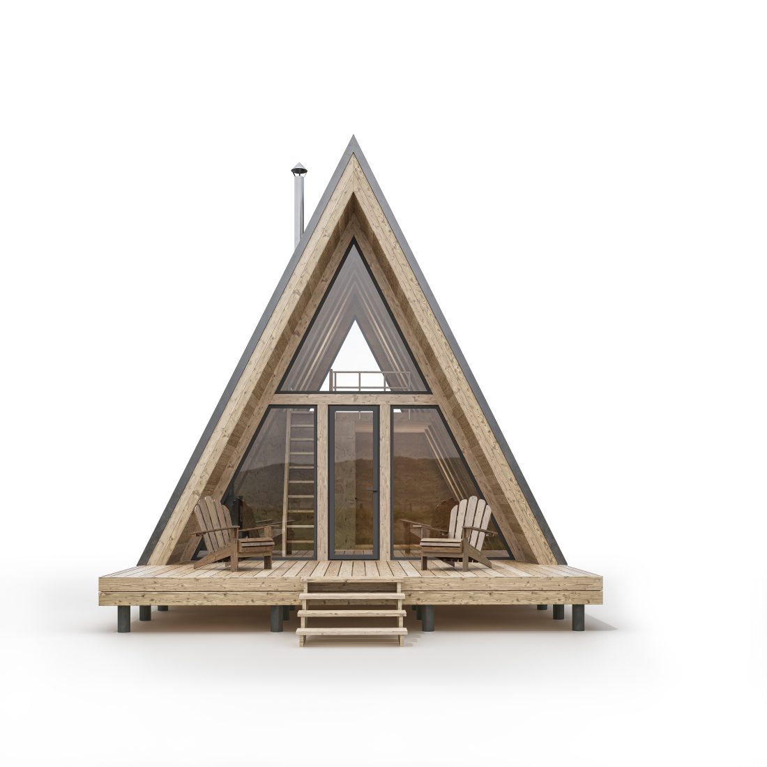 A Frame House 3D Model for VRay, Corona | CGMood
