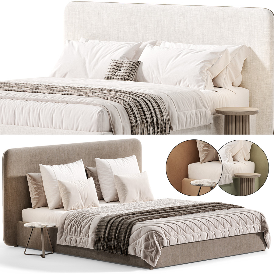 Soft Bed Moca By Oneandhome - 3D Model for Corona