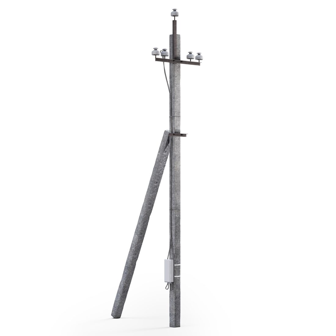 Concrete Power Line Pole 2 3D Model for Corona | CGMood