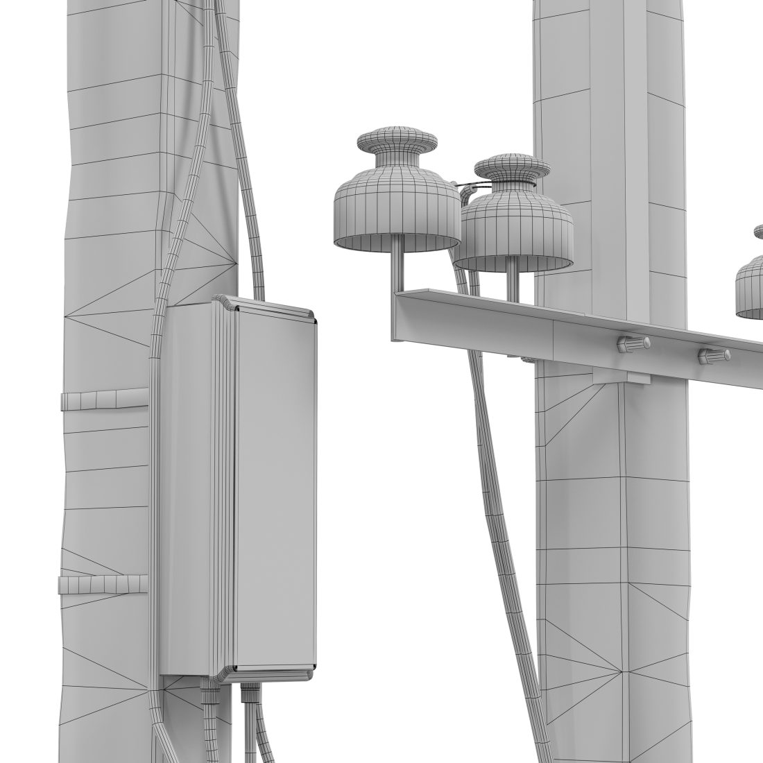 Concrete Power Line Pole 2 3D Model for Corona | CGMood