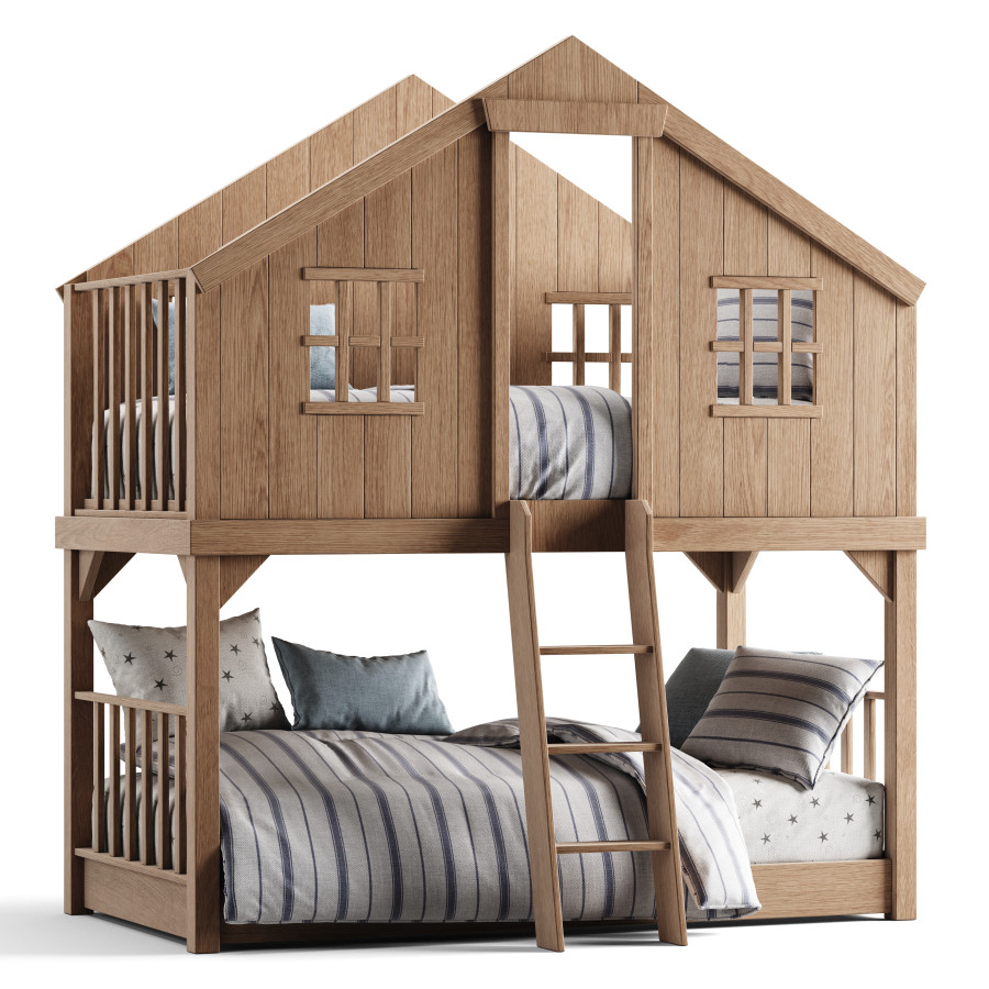 Tree House Twin-over-twin Bunk Bed - 3D Model for Corona