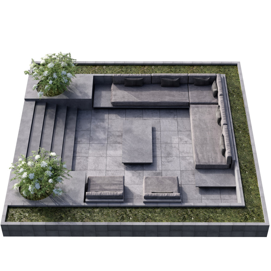 Outdoor Sitting Area No14 - 3D Model for VRay, Corona