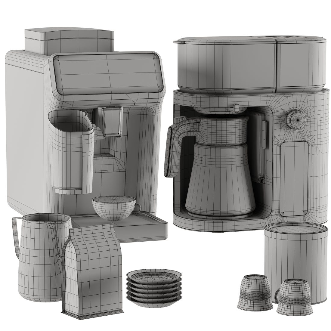 Coffee Makers Set 7 3D Model for VRay, Corona | CGMood