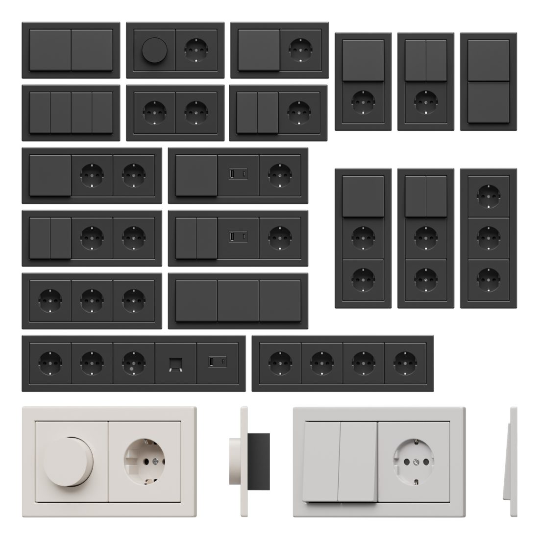 Sockets And Switches Jung Ls 990 Design 3D Model for VRay, Corona | CGMood
