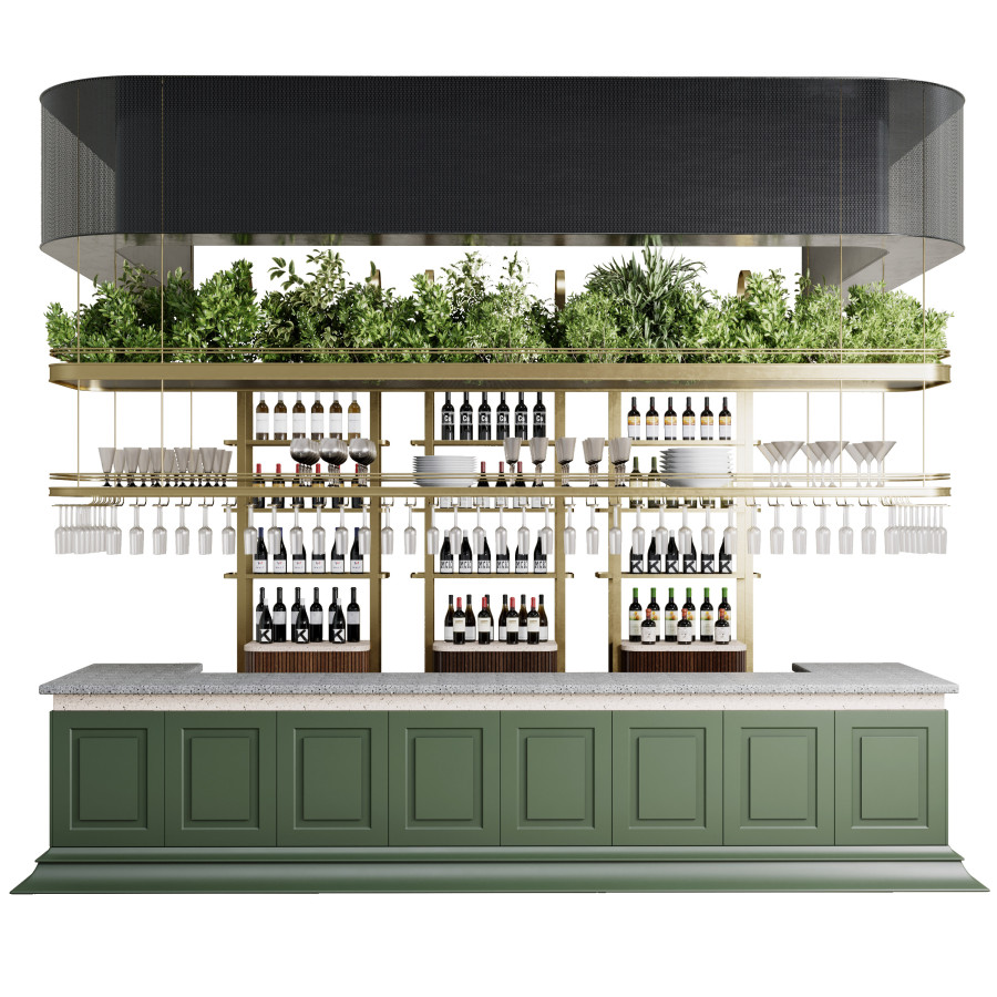 Reception Desk For Restaurant And Caffe With Bar W - 3D Model for VRay ...