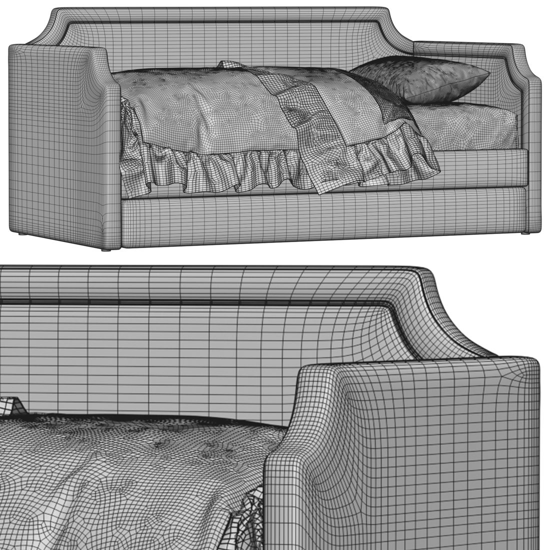 Ava Upholstered Daybed 3D Model for Corona | CGMood