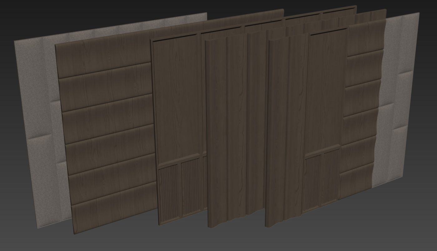 Decorative V2 Wall Panels - 3D Model for VRay