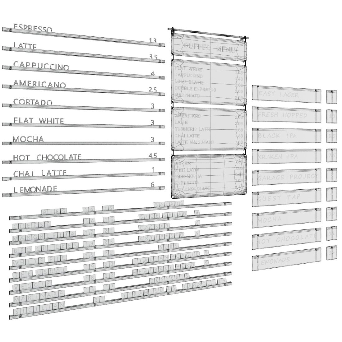Menu For Restaurants And Coffee Shops - 3D Model for VRay, Corona