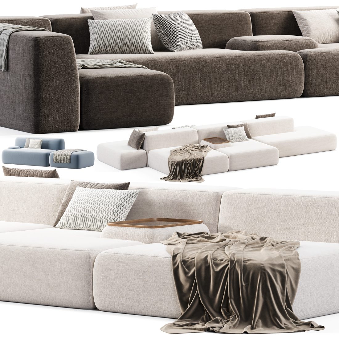 Lema Colud Sectional Sofa - 3D Model for Corona