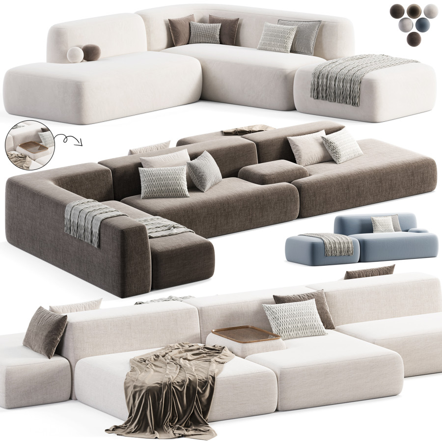 Lema Colud Sectional Sofa - 3D Model for Corona