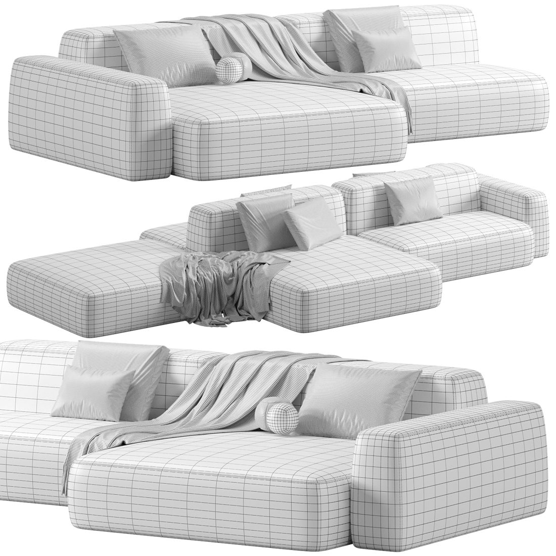 Sky Sofa Modular Sofa - 3D Model for Corona