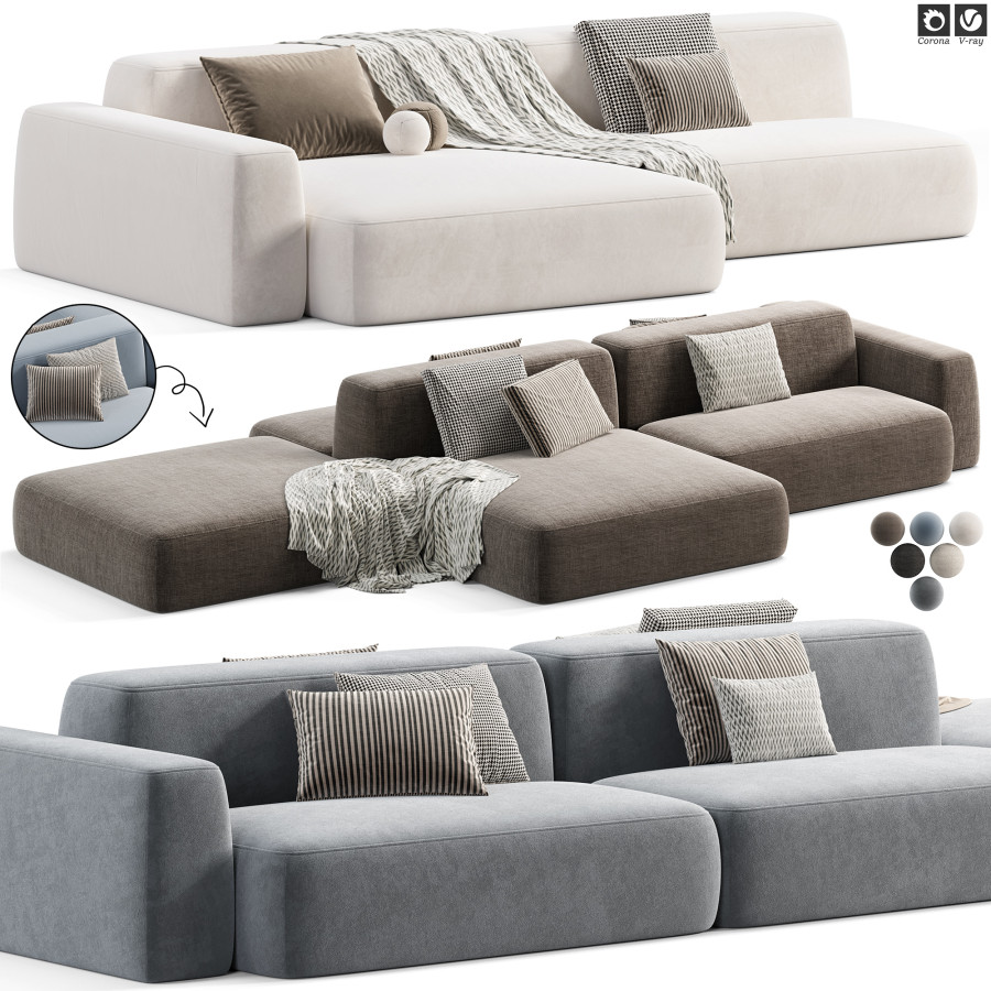 Sky Sofa Modular Sofa - 3D Model for Corona