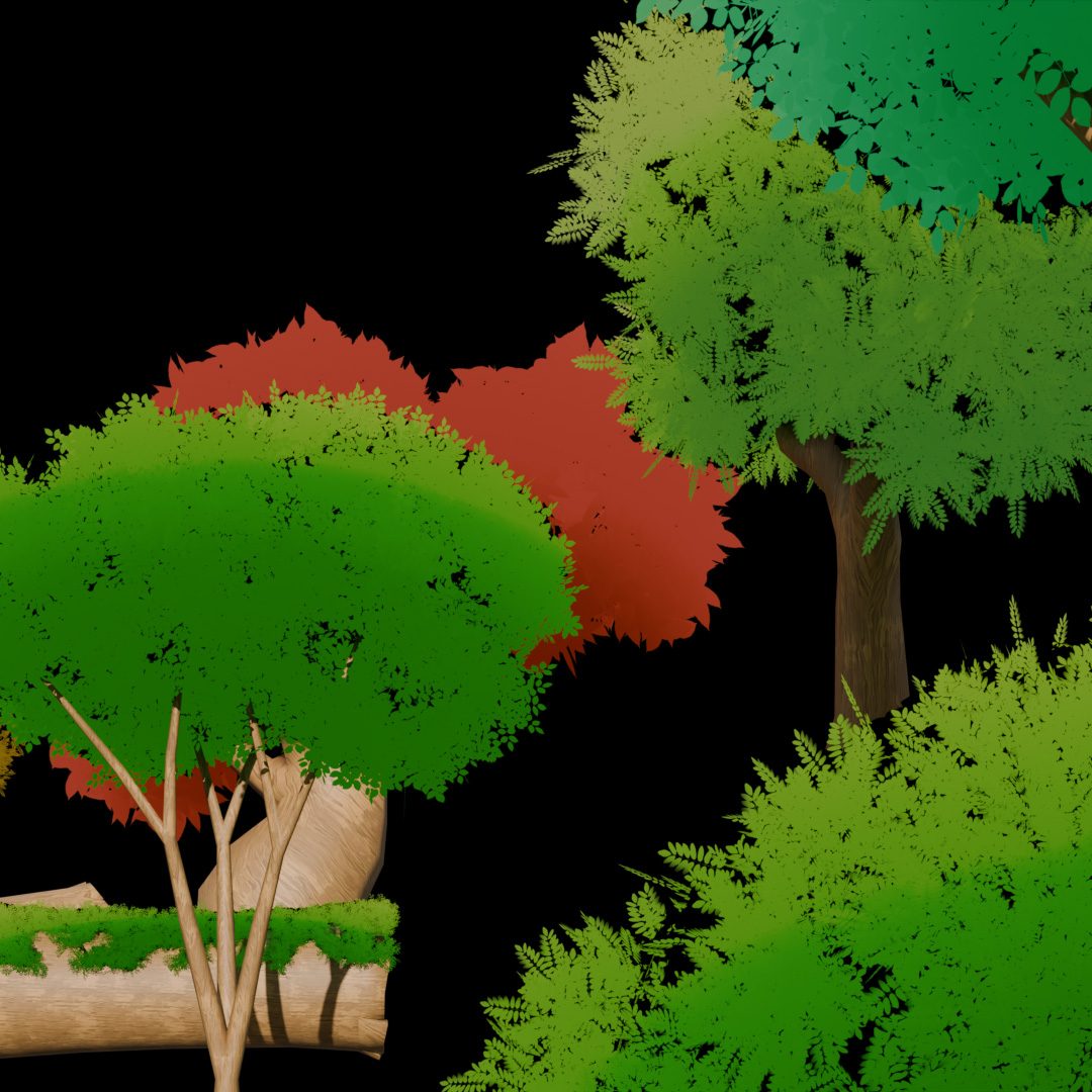 Stylized Trees And Foliage - 3D Model for