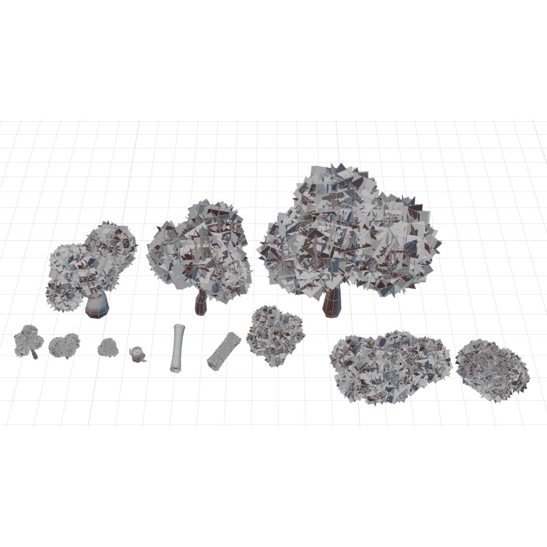 Stylized Trees And Foliage - 3D Model for