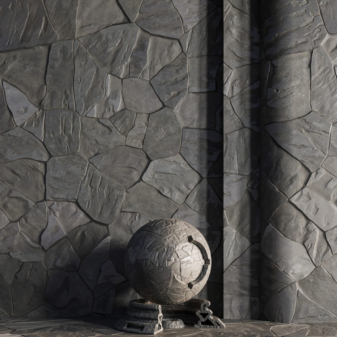 H72 Slate Stone Floor| PBR | 4K - 3D Model for VRay, Corona