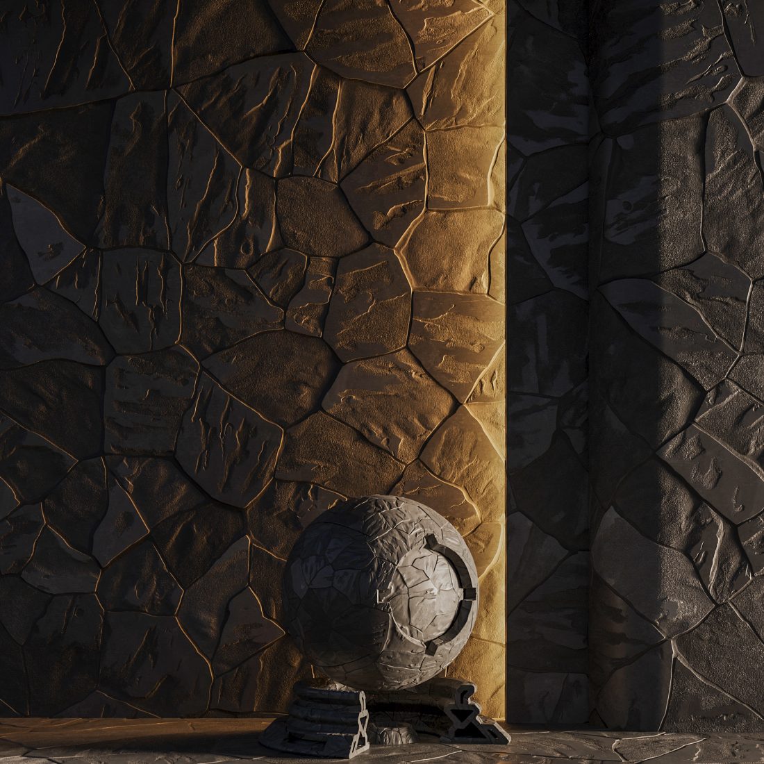 H72 Slate Stone Floor| PBR | 4K - 3D Model for VRay, Corona