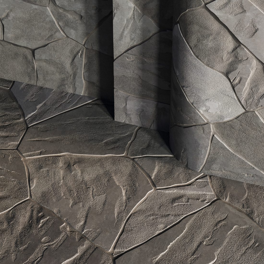 H72 Slate Stone Floor| PBR | 4K - 3D Model for VRay, Corona