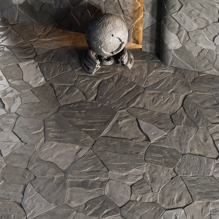 H72 Slate Stone Floor| PBR | 4K - 3D Model for VRay, Corona