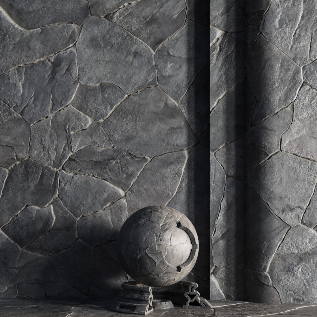 H75 Slate Stone Field | PBR | 4K Texture / PBR Material | CGMood