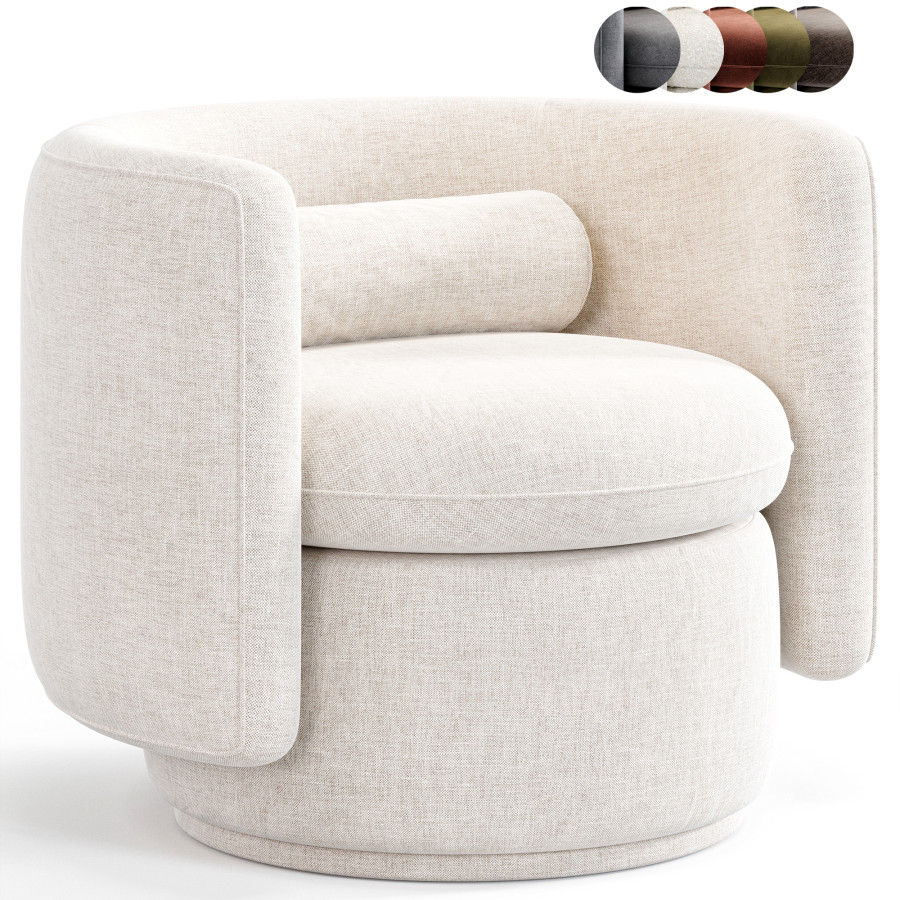 Tuzla Swivel Armchair By Polyandbark 3D Model for VRay, Corona | CGMood