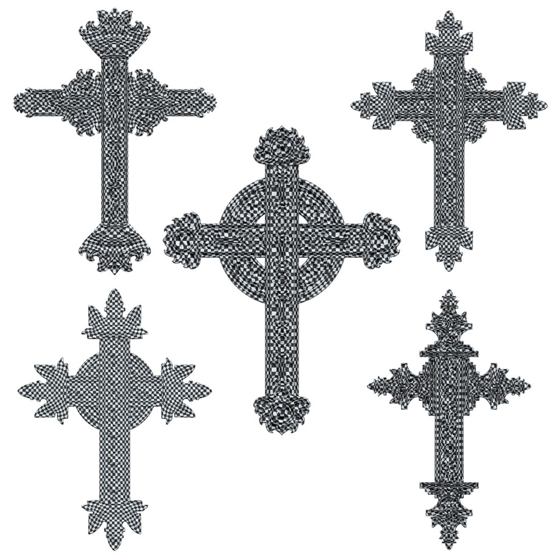 5 Christian Cross V 06 - 3D Model for VRay, Corona