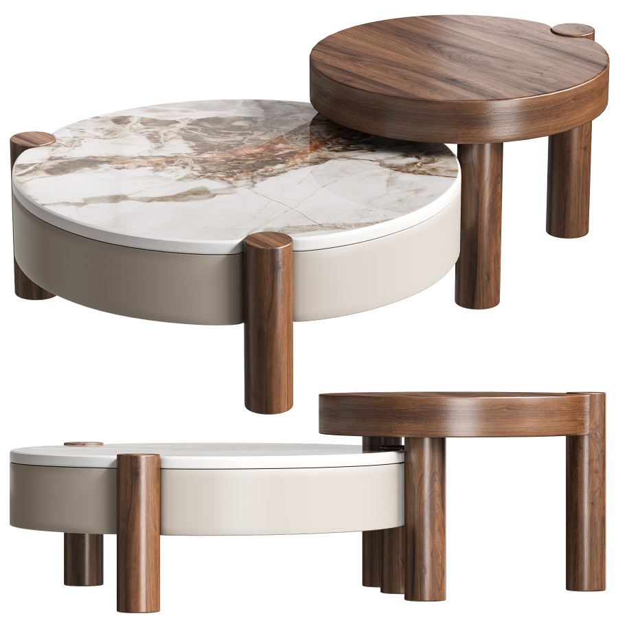 Nesting Coffee Table - 3D Model for VRay, Corona