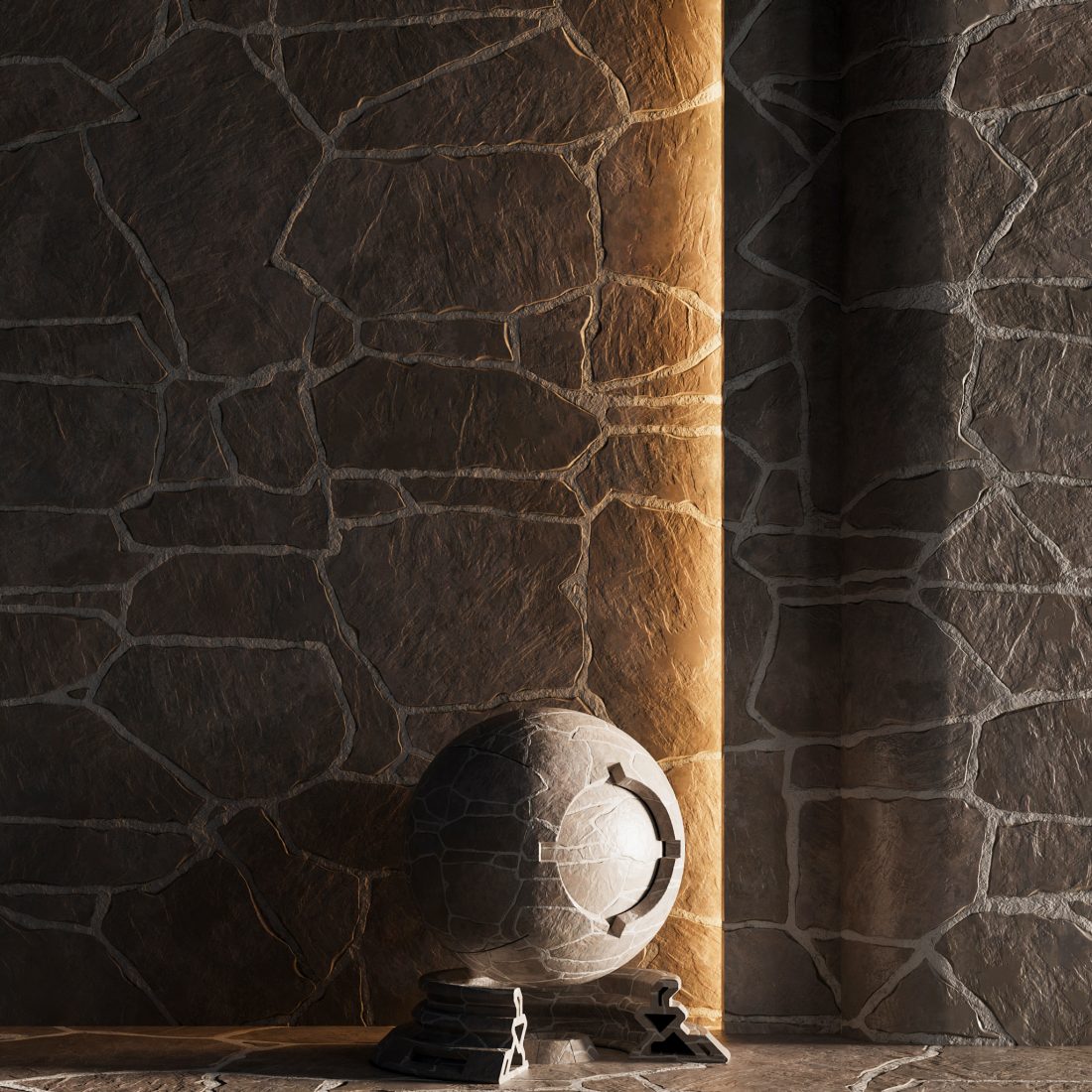 H82 Slate Stone | PBR | 4K - 3D Model for VRay, Corona