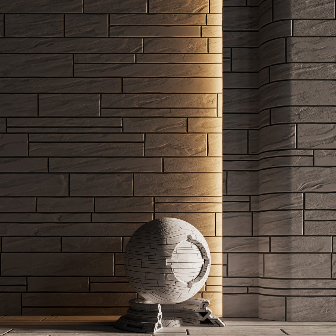 H84 Slate Stone | PBR | 4K - 3D Model for VRay, Corona