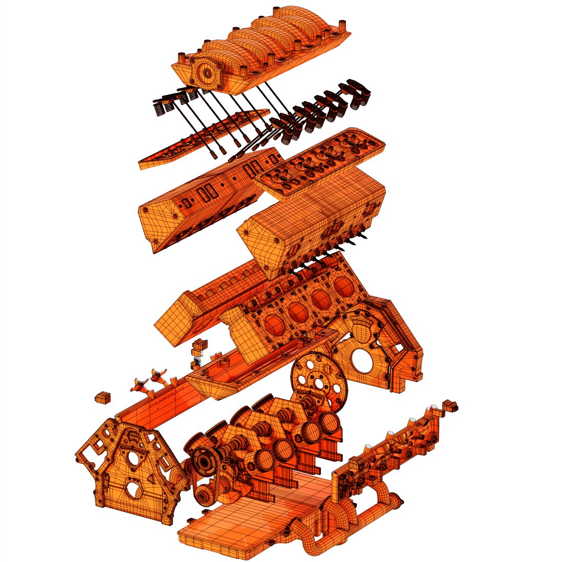 Engine N1 3D Model for FStorm, VRay | CGMood
