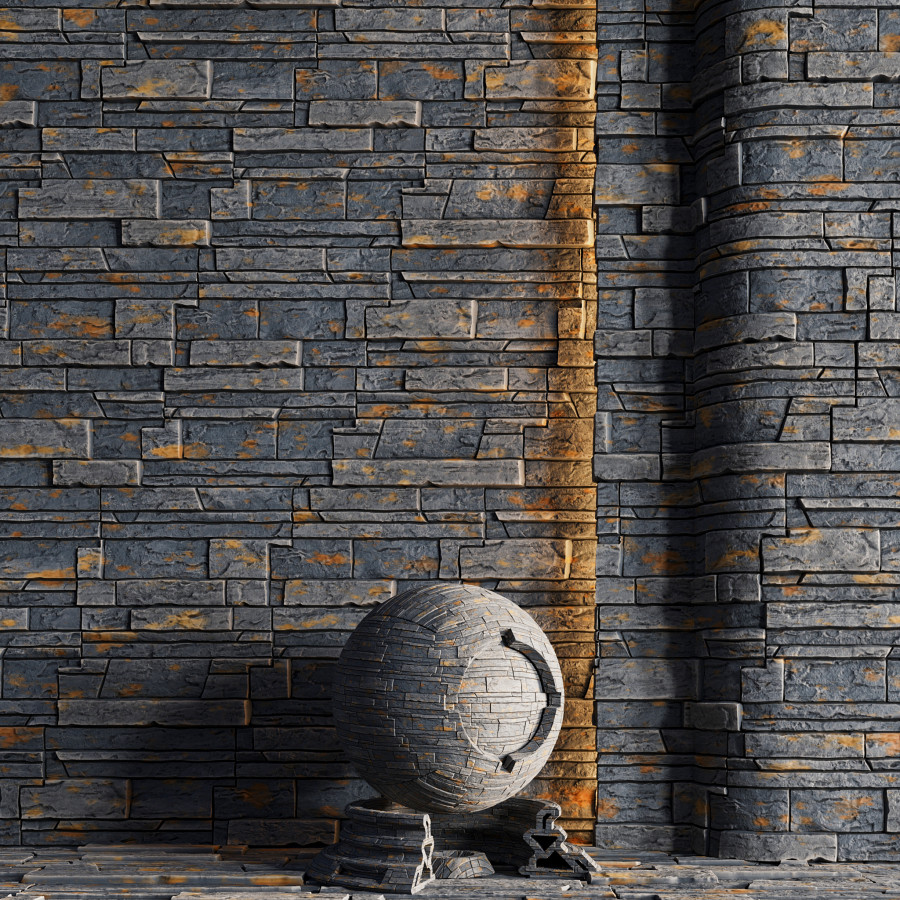 H85 Slate Stone | PBR | 4K - 3D Model for VRay, Corona
