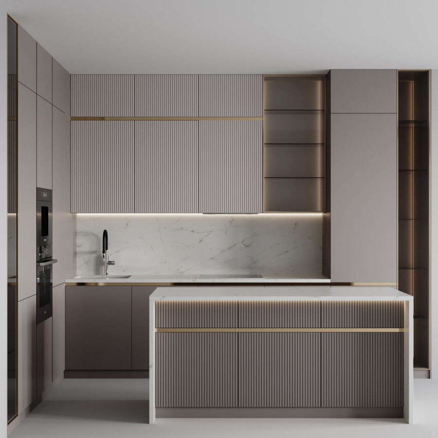 Kitchen Modern-066 3D Model for VRay, Corona | CGMood