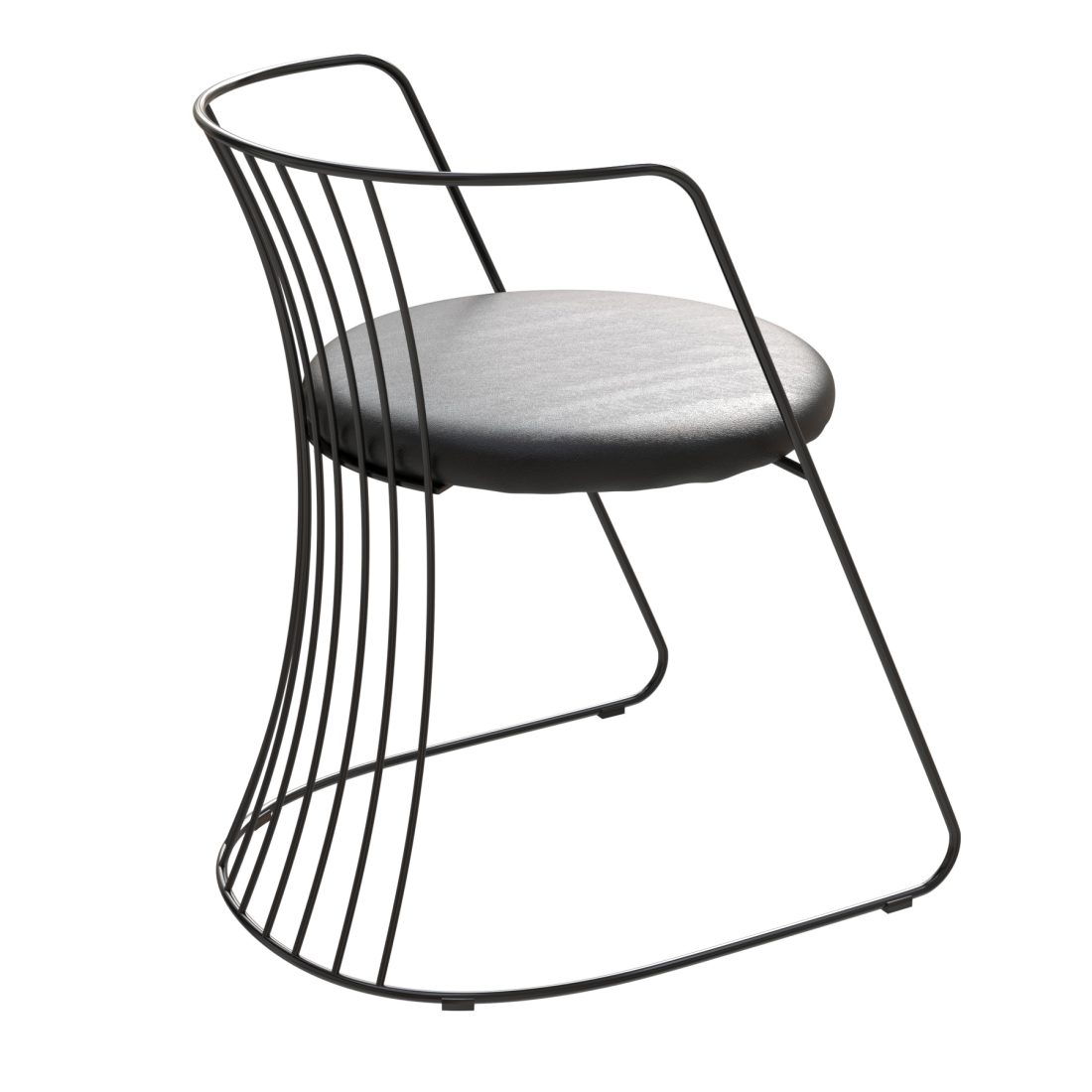 Sugiyama Tsuzumi Steel Chair With Padded Seat 3D Model for Corona | CGMood