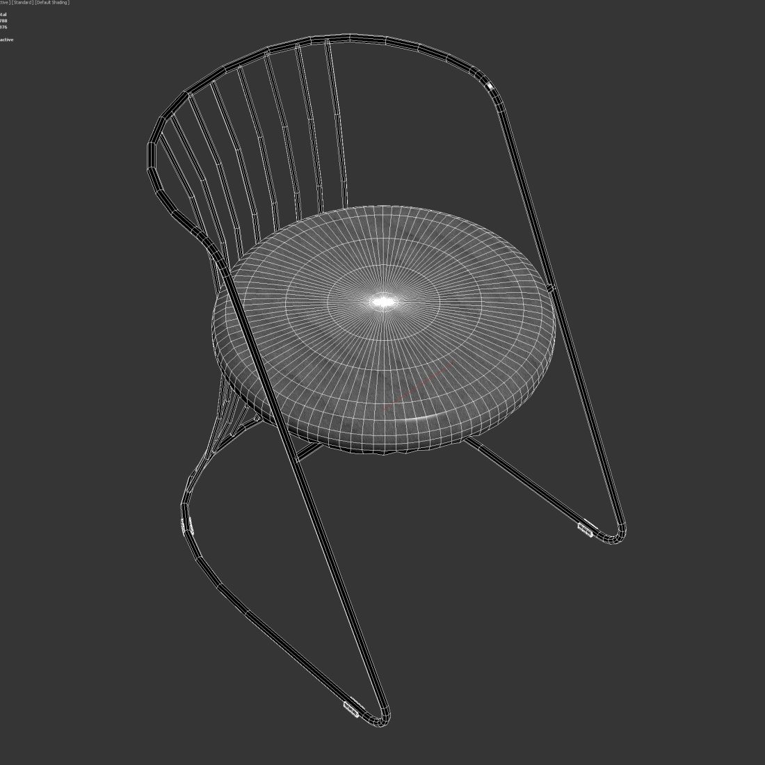 Sugiyama Tsuzumi Steel Chair With Padded Seat 3D Model for Corona | CGMood