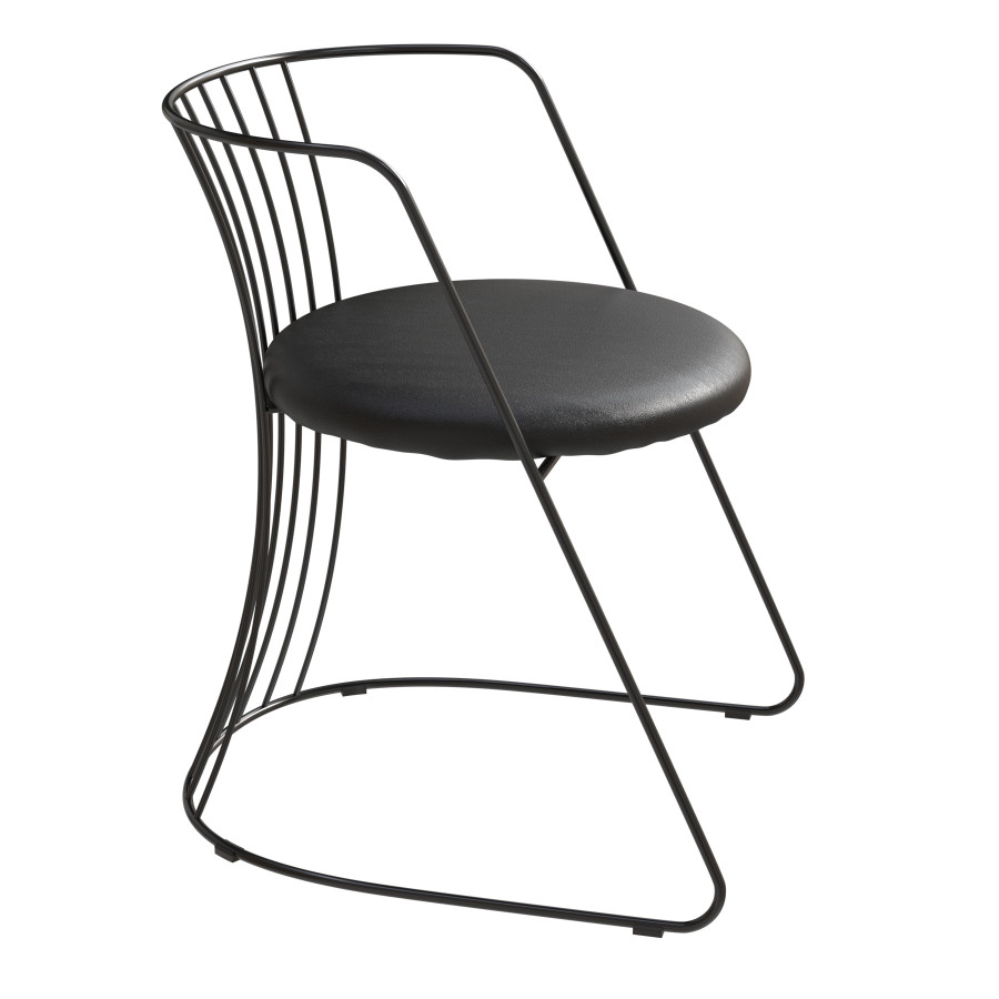 Sugiyama Tsuzumi Steel Chair With Padded Seat 3D Model for Corona | CGMood