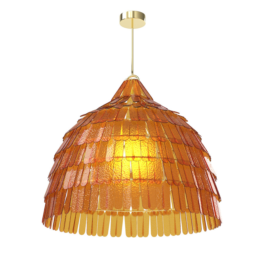 Glass Thatch Dome Lamp - 3D Model for VRay
