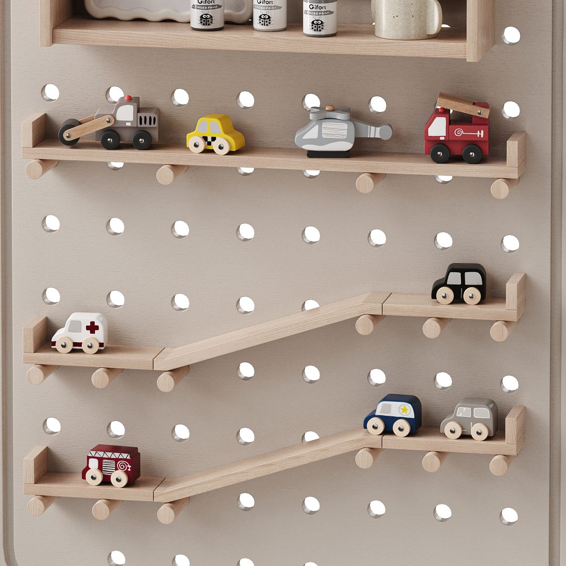 Pegboard And Decor For Children Room Ma01 3D Model for VRay, Corona ...