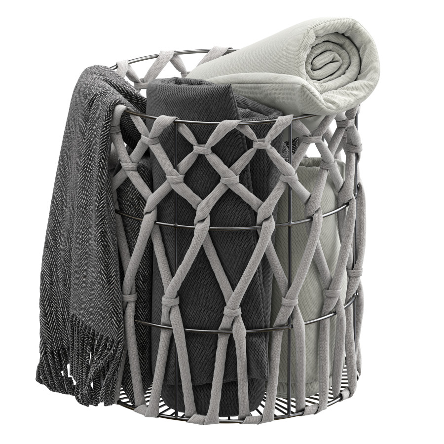 Basket 5 With Blanket - 3D Model for VRay, Corona