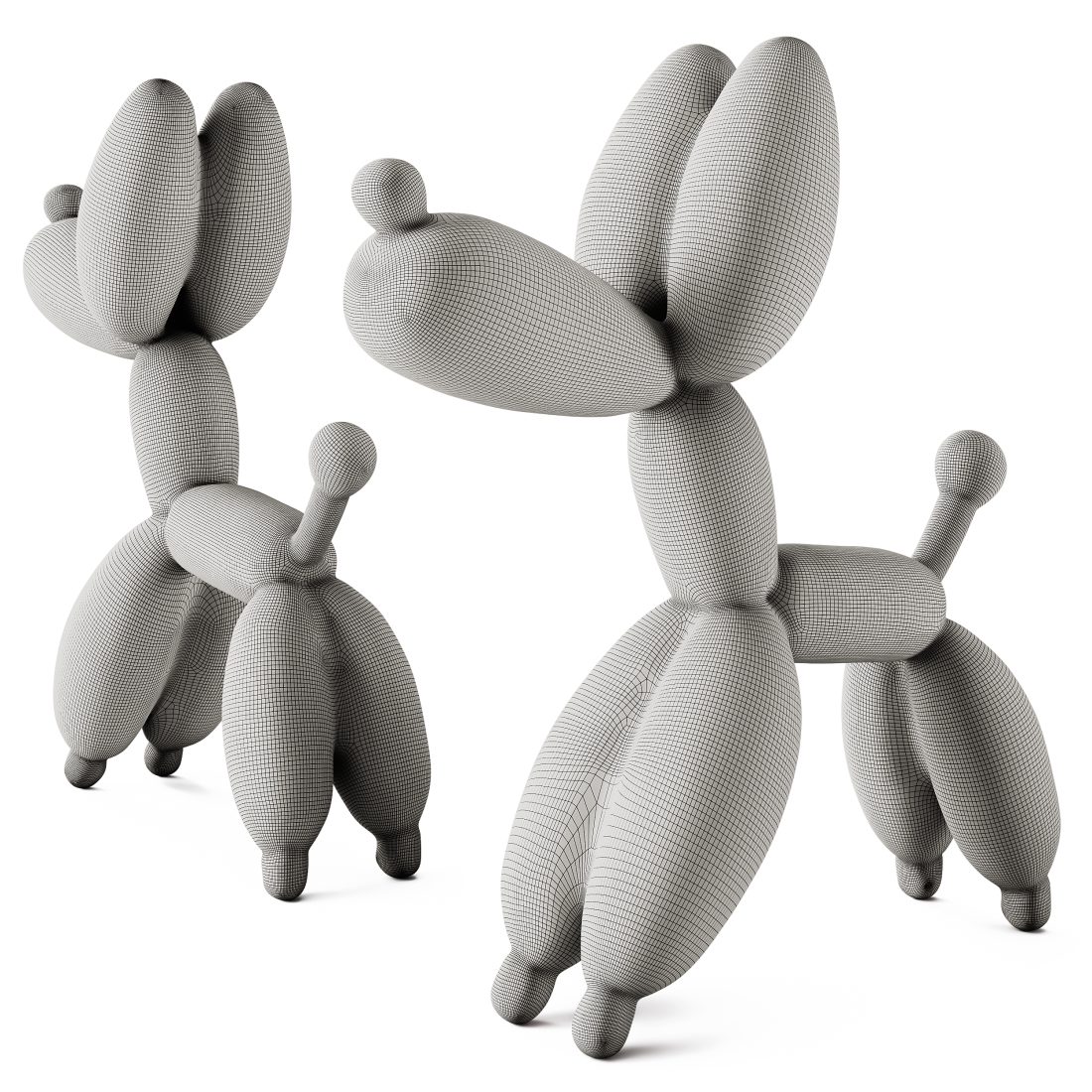 Red Dog Balloon Pop Art Sculpture 3D Model for Corona | CGMood
