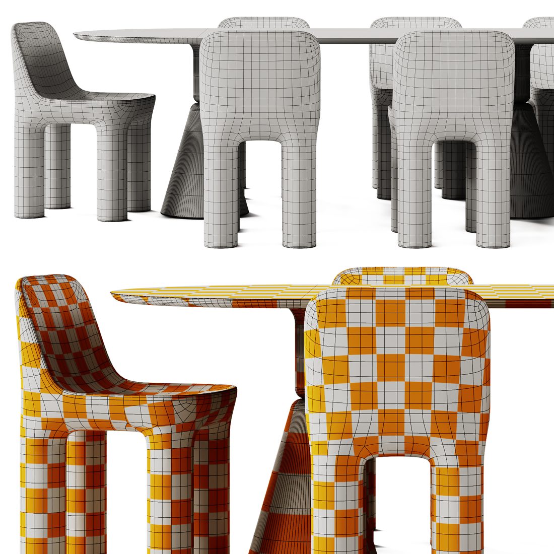 Sancal Pion Table And Qeeboo Tata Chair 3D Model for Corona | CGMood