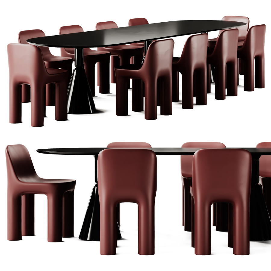 Sancal Pion Table And Qeeboo Tata Chair 3D Model for Corona | CGMood
