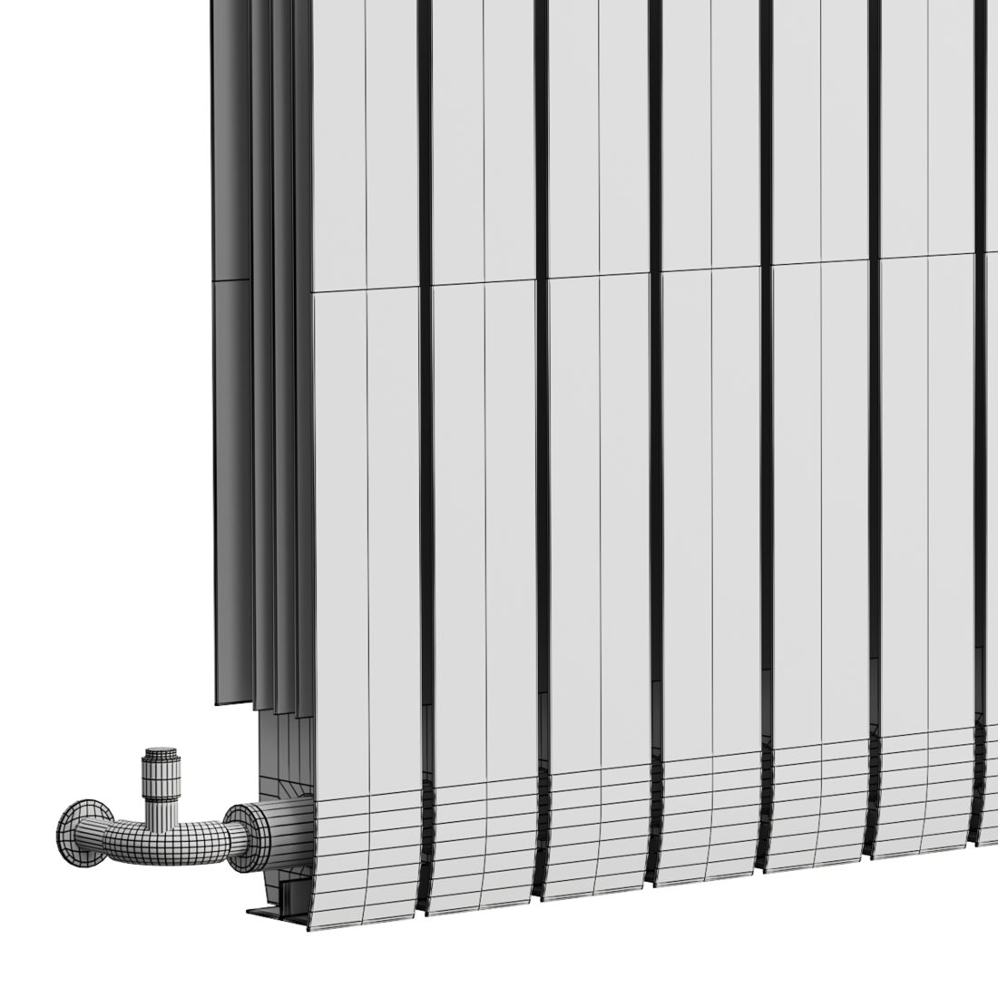 Apollo Modena, Modern Horizontal Radiator, Alumini 3D Model for VRay ...