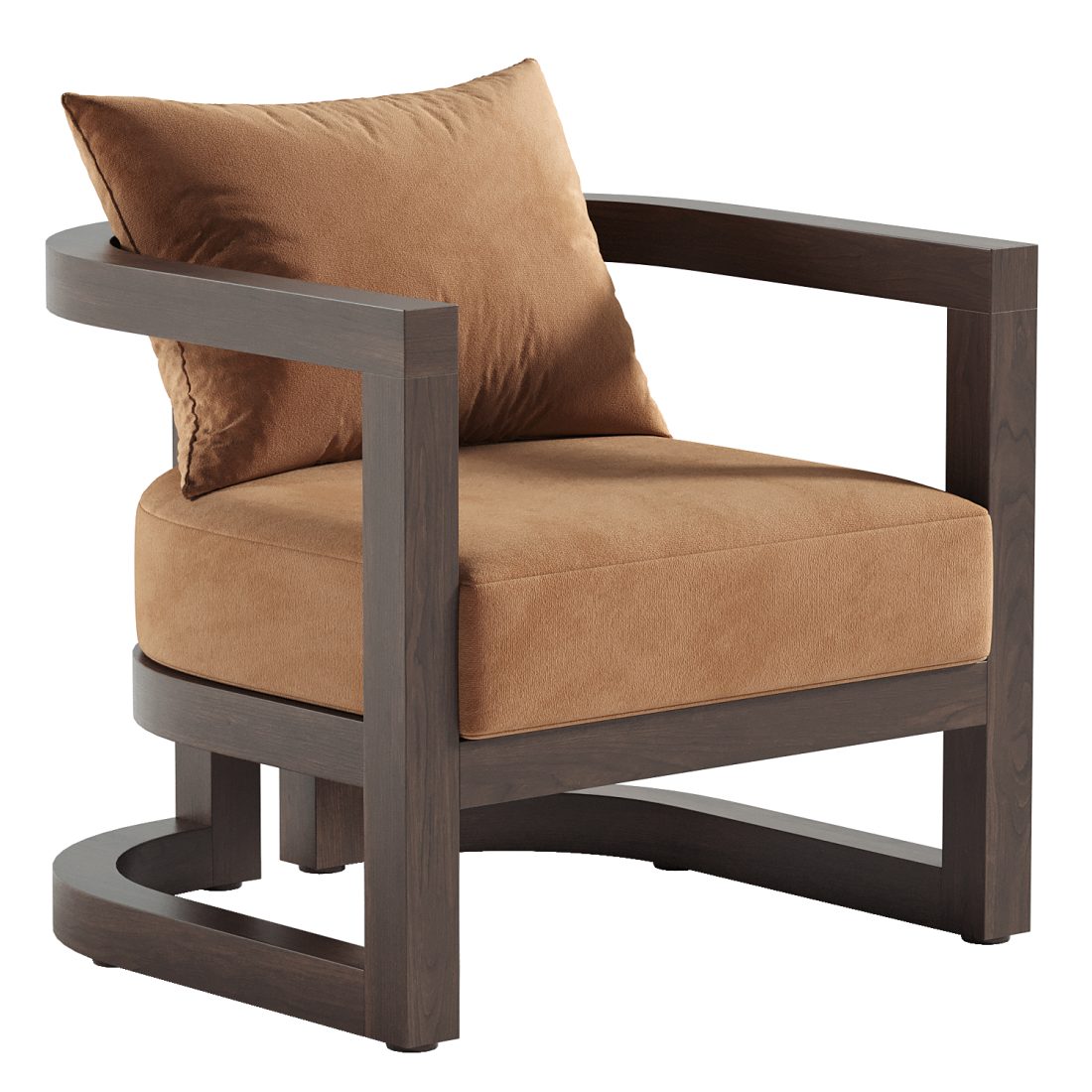 Emory Single Acacia Club Chair - 3D Model for VRay, Corona
