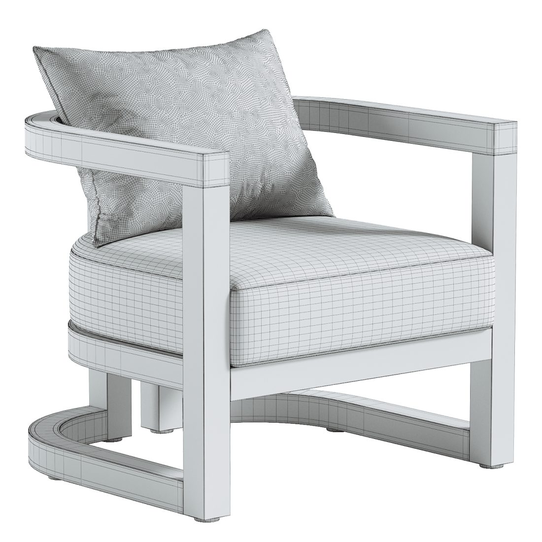 Emory Single Acacia Club Chair - 3D Model for VRay, Corona