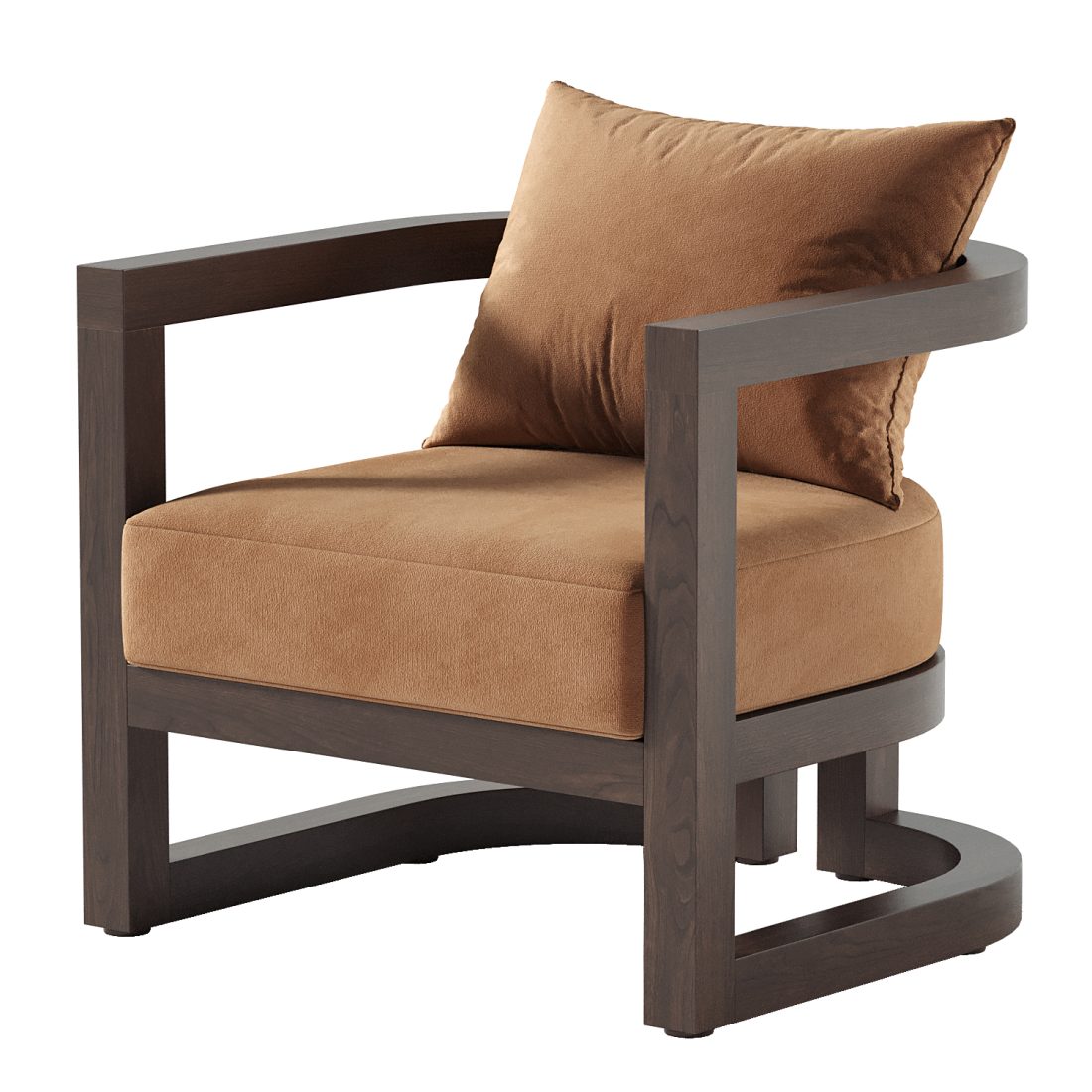 Emory Single Acacia Club Chair - 3D Model for VRay, Corona