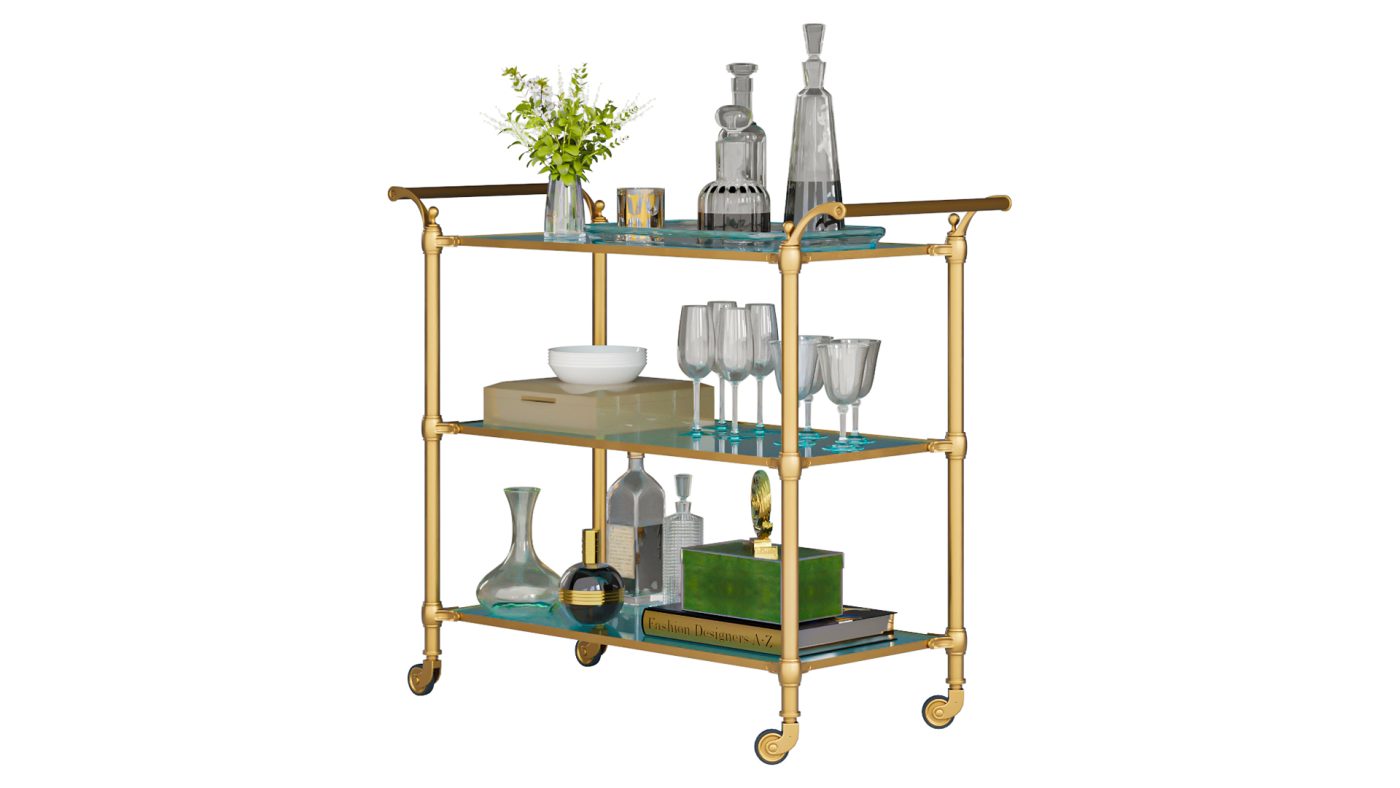 Beckett Bar Cart 3D Model for VRay, Corona | CGMood