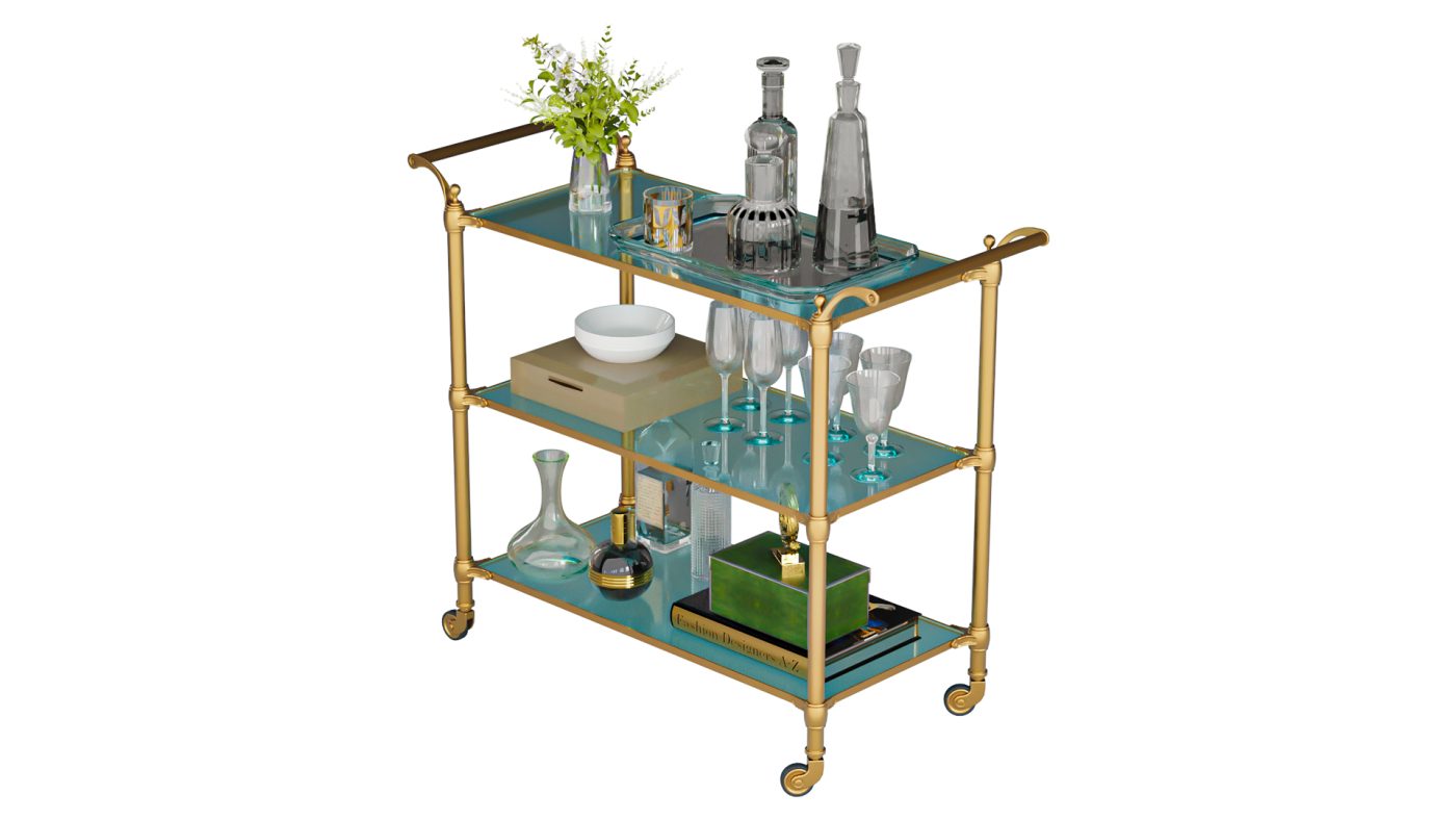 Beckett Bar Cart 3D Model for VRay, Corona | CGMood