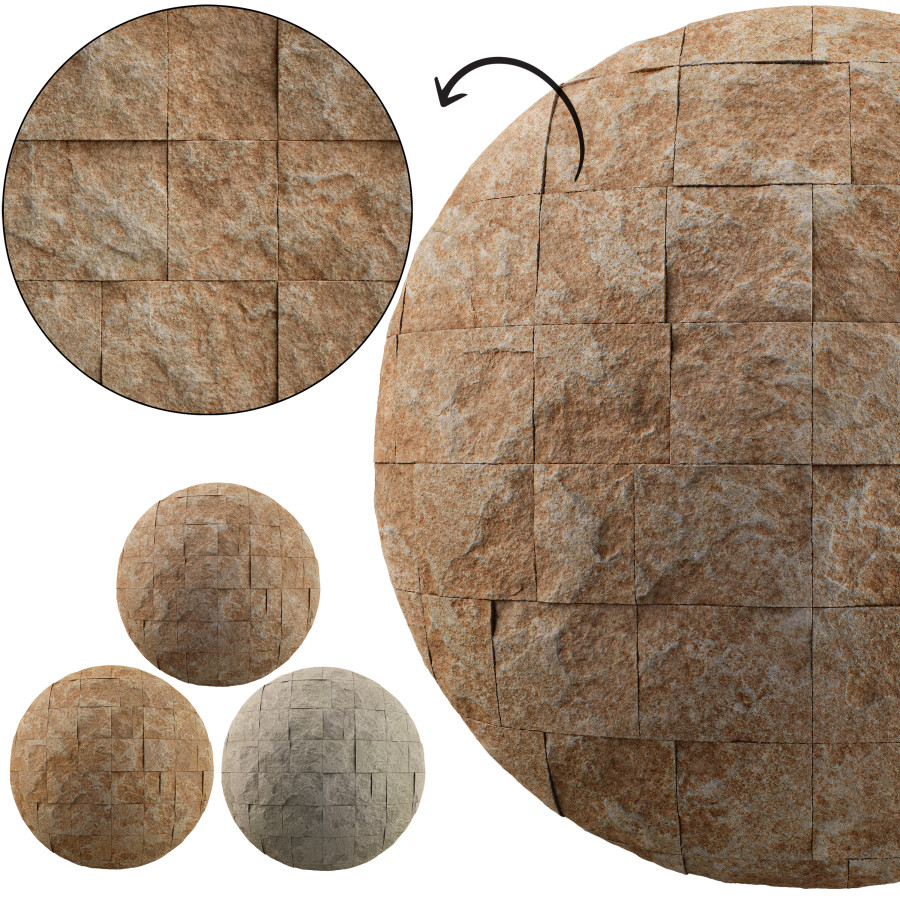 Split Face Travertine 08 (seamless) Texture / PBR Material | CGMood