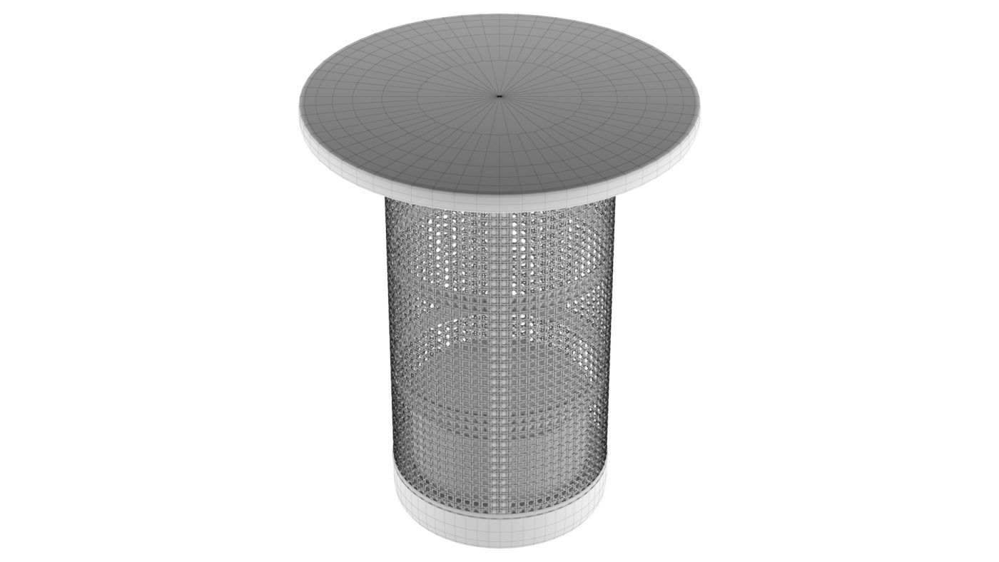 Vernet Travertine Cane End Table - 3D Model for VRay, Corona