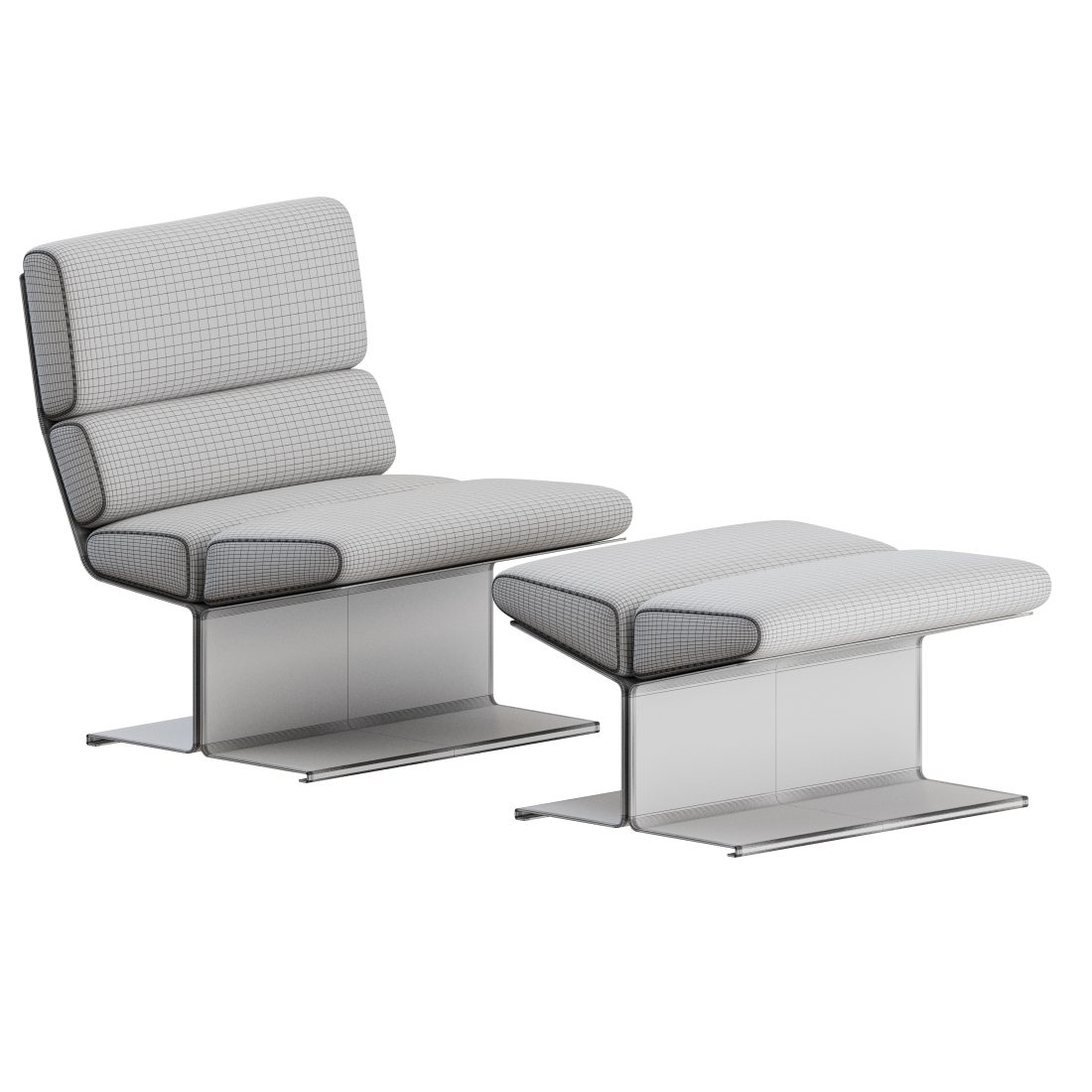 Lounge Chair By Paul Geoffroy For Uginox - 3D Model for Corona