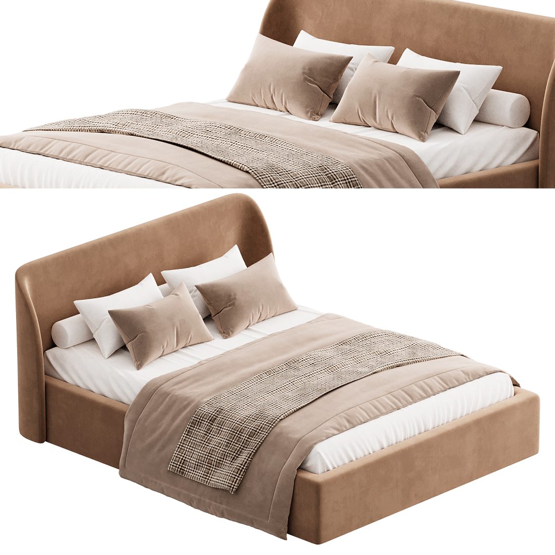 Mocc Double Bed - 3D Model for Corona